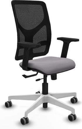 Piqueras y Crespo B&uuml;rostuhl mit 2D-Armlehnen, h&ouml;henverstellbare Lendenwirbelst&uuml;tze, ausgestattet mit Syncro/Traslack und Schneideschaum, Schwarz/Grau