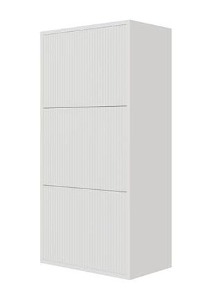 Selsey Meuble À Chaussures Entrée Suspendu 3 Compartiments 103 x 50 cm Meuble De Rangement À Lamelles Blanc Veldio