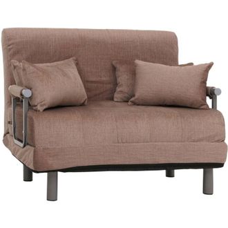 Hhg Schlafsessel HHG 690, Klappsessel Schlafsofa G&auml;stebett, Liegefl&auml;che 190x100cm, Stoff Chenille (370g/m&sup2;) braun