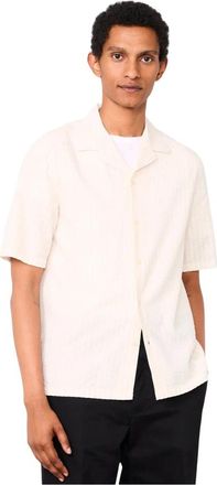 Officine G&eacute;n&eacute;rale Homme, Chemises, Beige, Taille: L Eren S/S Seersucker Shirt