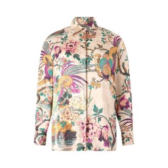 Roberto Cavalli Seidenhemd mit orientalischem Vogel-Print - - Blouses & Shirts - Damen - Mehrfarbig - XS
