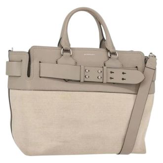 Burberry Pre-owned Toile sacs-main - Femme - Pre-owned - Beige - Taille: ONE Size