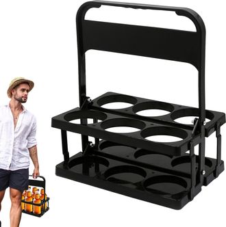 Generico Flaschenhalter: Wiederverwendbarer Flaschenhalter, klappbares Getränke-Organizer- | Aufbewahrungslösung für Milch, Kaffee und Bier mit 6 Löchern, Orga