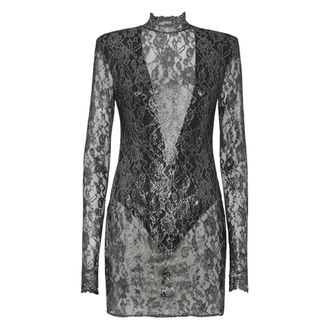 Philipp Plein Crystal Lace Mini Dress - - Dresses - Damen - Schwarzk - XS
