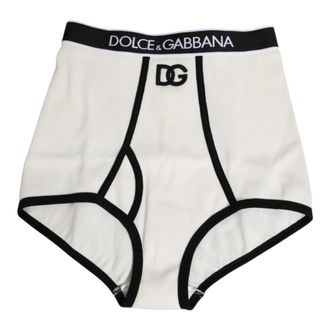 Dolce & Gabbana Homme, Sous-v&ecirc;tements, Blanc, Taille: S Culotte &agrave; Taille Logo