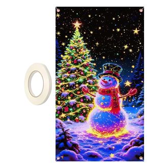 Generico Weihnachtsabdeckung f&uuml;r die Eingangst&uuml;r, 178 x 89 cm, Fluoreszierendes Schild, Hintergrund f&uuml;r Party, Weihnachten, f&uuml;r, Haus, Innen- und Au&szlig;enbereich