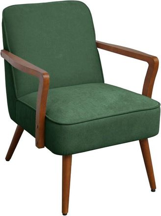 SVITA TUVA Loungesessel Akzentstuhl vintage Wohnzimmer Schlafzimmer Dunkelgr&uuml;n