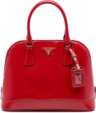 Prada Hobo Bags - Medium Saffiano Vernice Open Promenade Satchel - Gr. unisize - in Rot - f&uuml;r Damen