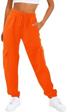 Generic Pantalons de Survêtement Femme Sport Pantalons De Jogging Ample DEntraîNement Bas Sport Pants De Couleur Unie avec Poches DéContractéEs dautomne Track