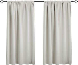 Woltu 2er Set Gardinen, Verdunklungsvorhänge für Wohnzimmer Kinderzimmer, Blickdicht, Kräusebänder für Schiene, 250 g/m², kälteschutz lichtundurchlässig, 13