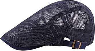 FNKDOR Casquette de béret pour Homme Été Filet Chapeau de Coulisse Respirant Casquette Newsboy Flat Cap Homme Casquette de Basque Accessoire de Vie quotidien