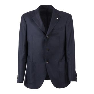 Luigi Bianchi Mantova Taillierter- einreihiger Blazer - - Jackets - Herren - Blau - 2XL