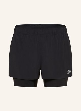 New Balance 2-in1-Laufshorts schwarz