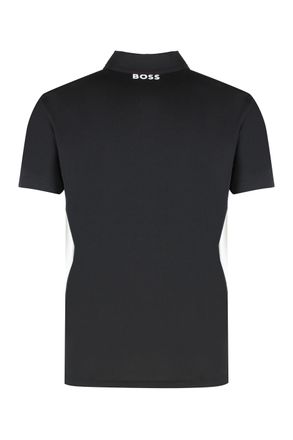 HUGO BOSS Mens Technical Fabric Polo Shirt Black Polyester T-shirts And Polos