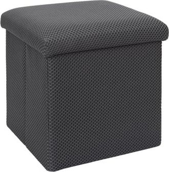 The Home Deco Factory HD0508, Faltbare Ottomane-Truhe, multifunktional, modernes Design, praktische Aufbewahrung und optimaler Komfort, ideal für kleine Räume, 38 cm, Dunke