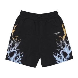 Phobia Archive Bicolor Lightning Print Tracksuit Shorts - - Shorts - Herren - Schwarzk - L