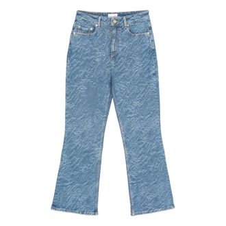 Ganni Homme, Jeans, Bleu, Taille: W28 Pantalon en coton viscose