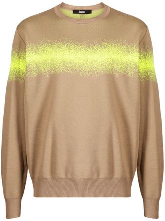 Herno sweat &agrave; effet taches de peinture - Marron