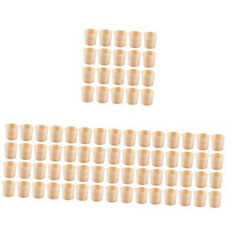 Minkissy 80 Stk Eisbecher Wurstbecher Dipbecher Kaffeebecher Wassergl&auml;ser Trinkbecher Outdoor-Geschirr Handbuch frittes Salat Container Holz Wiederverwendbar