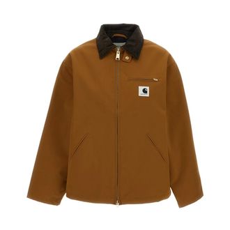Carhartt Work in Progress Femme, Vestes, Brun, Taille: 36 FR Giacca in tela di nylon impermeabile