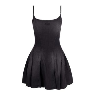 Diesel Pleated Short Denim Skirt - - Dresses - Damen - Schwarzk - M