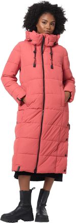 Marikoo Damen Winterjacke Steppmantel lang gesteppter Mantel Winter Parka Jacke warm B985 [B985-Nadeshik-Rouge-Gr.5XL]