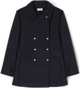 Motivi Femme, Manteaux, Bleu, Taille: 46 FR Manteau crois&eacute; en laine