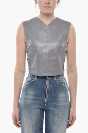 Marni Leather-Front Sleeveless Crop Top size 40