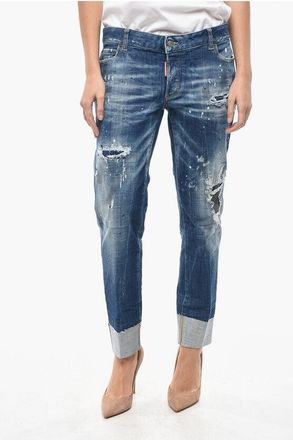 Dsquared2 Vintage Effect Cropped Fit JENNIFER Jeans 16cm size 46