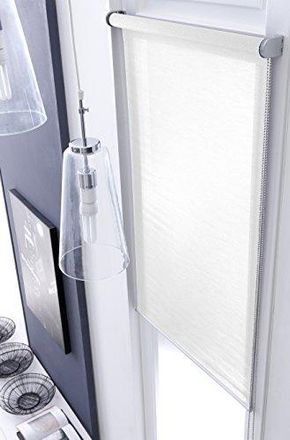 Mad&eacute;co Rollo, Rollo, Voile, Perlwei&szlig;, L 84 x H 250 cm (Stoff L 80 cm)