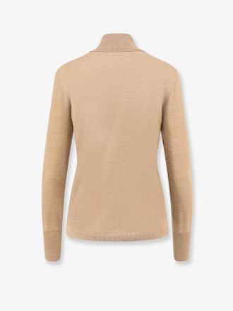 Aspesi Womens Turtleneck Sweater Virgin Wool Beige