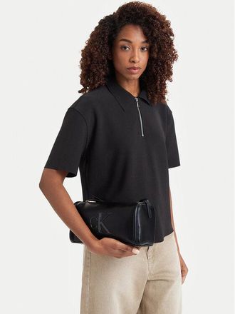 Calvin Klein Handtasche Bold Ck Slouchy Shoulder Bag LV04F3894G Schwarz