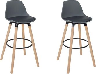 The Home Deco Factory Tabouret De Bar Walt Gris - Lot De 2