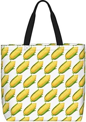 Generic Sac De Courses Motif D&Eacute;pis De Ma&iuml;s Frais Et M&ucirc;rs Sac Biblioth&egrave;que Pliable Personnaliser Sacs En Toile &Eacute;paule, Pour Shopping, Filles, &Eacute;cole, Voyage