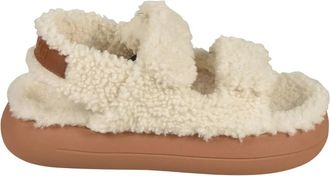 Moon Boot Femme, Chaussures, Blanc, Taille: 41 EU Sandales en peau lain&eacute;e