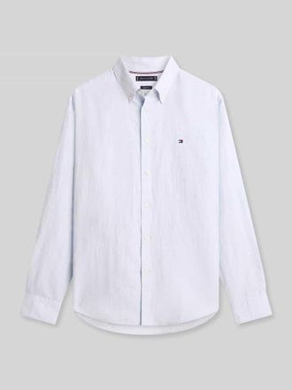 Tommy Hilfiger Regular Fit Freizeithemd aus Baumwoll-Leinen-Mix
