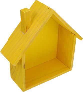 BESPORTBLE Hausf&ouml;rmiges Wandregal Kinderzimmer Aufbewahrungshalter Dekoratives Kleines Lagerregal Wandmontiert Gelb