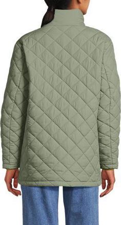 Lands End Featherfree Steppjacke, Damen, Größe:48-50 regular, Grün, Polyester, by Lands End