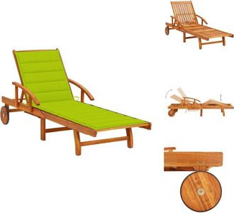 vidaXL Sonnenliege mit Auflage Akazie Massivholz - Sonnenliege - Gartenmöbel - Liege - Outdoor Möbel - Holzliege