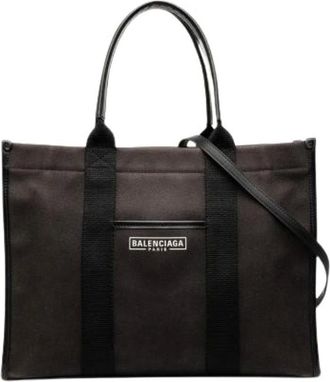 Balenciaga Sac cabas Pre-owned Hardware Medium en toile et cuir 2 en 1 - Femme - Pre-owned - Brun - Taille: ONE Size