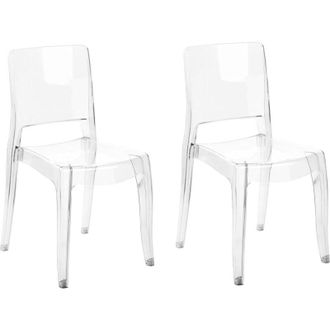Beliani Lot de 2 Chaises de Salle &agrave; Manger Transparentes en Polycarbonate El&eacute;gante westbridge