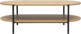 Miliboo Table basse ovale finition bois clair ch&ecirc;ne et m&eacute;tal L115 cm BRUNA