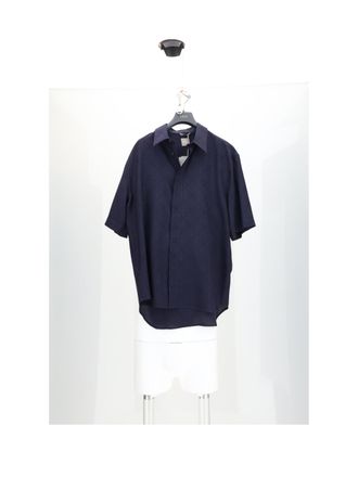 Dior Mens Shirt Cannage Navy Blue Lyocell