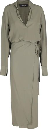 Federica Tosi Femme, Robes, Vert, Taille: 38 FR Abito Lungo Pareo Crepe De Chine