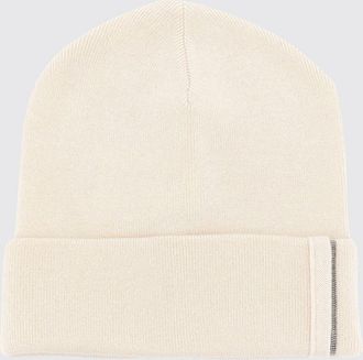 Brunello Cucinelli Beanie aus reinem Kaschmir von mit Umschlag und Monili-Verzierung