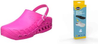 Scholl Clog Evo Fuchsia Antistatische PRO-Einlegesohlen mit Memory Cushion für Clog Evo - Fuchsia/Schwarz