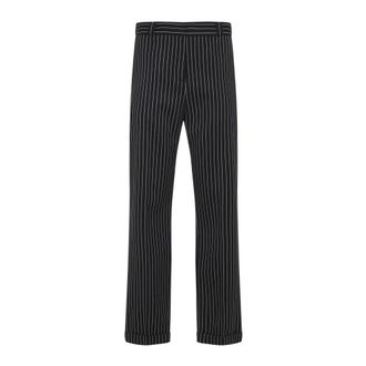 Tom Ford Gestreifte Woll-Baumwollhose - - Trousers - Damen - Schwarzk - S