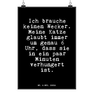 Mr. & Mrs. Panda Bild Ich brauche keinen Wecker DIN A4 - Geschenk, Freundin, Wandposter, Hund, Wandbild, Partner, Poster, lustig, wanddeko, Liebe, Spr&uuml;che, drucke