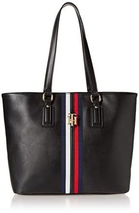 Tommy Hilfiger Jaden Plus Tote, Fourre-Tout Femme, Noir/Blanc, Taille Unique