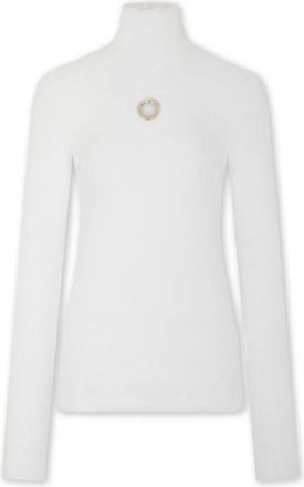 Paco Rabanne Femme, Pulls, Blanc, Taille: 42 FR Haut Blanc Turtle-neck Tricot&eacute;